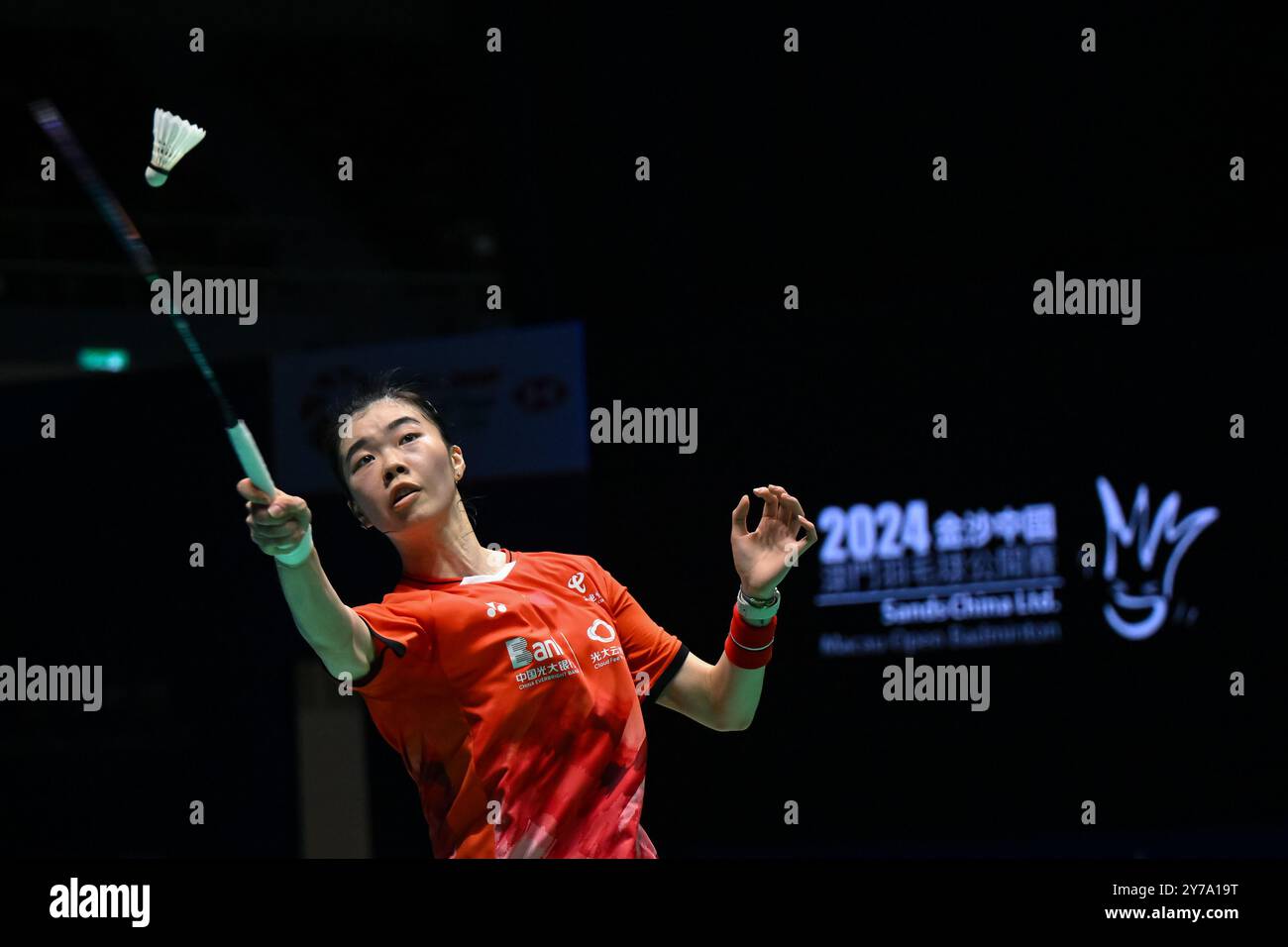 Macao, China. 29th Sep, 2024. Gao Fangjie of China hits a return during ...