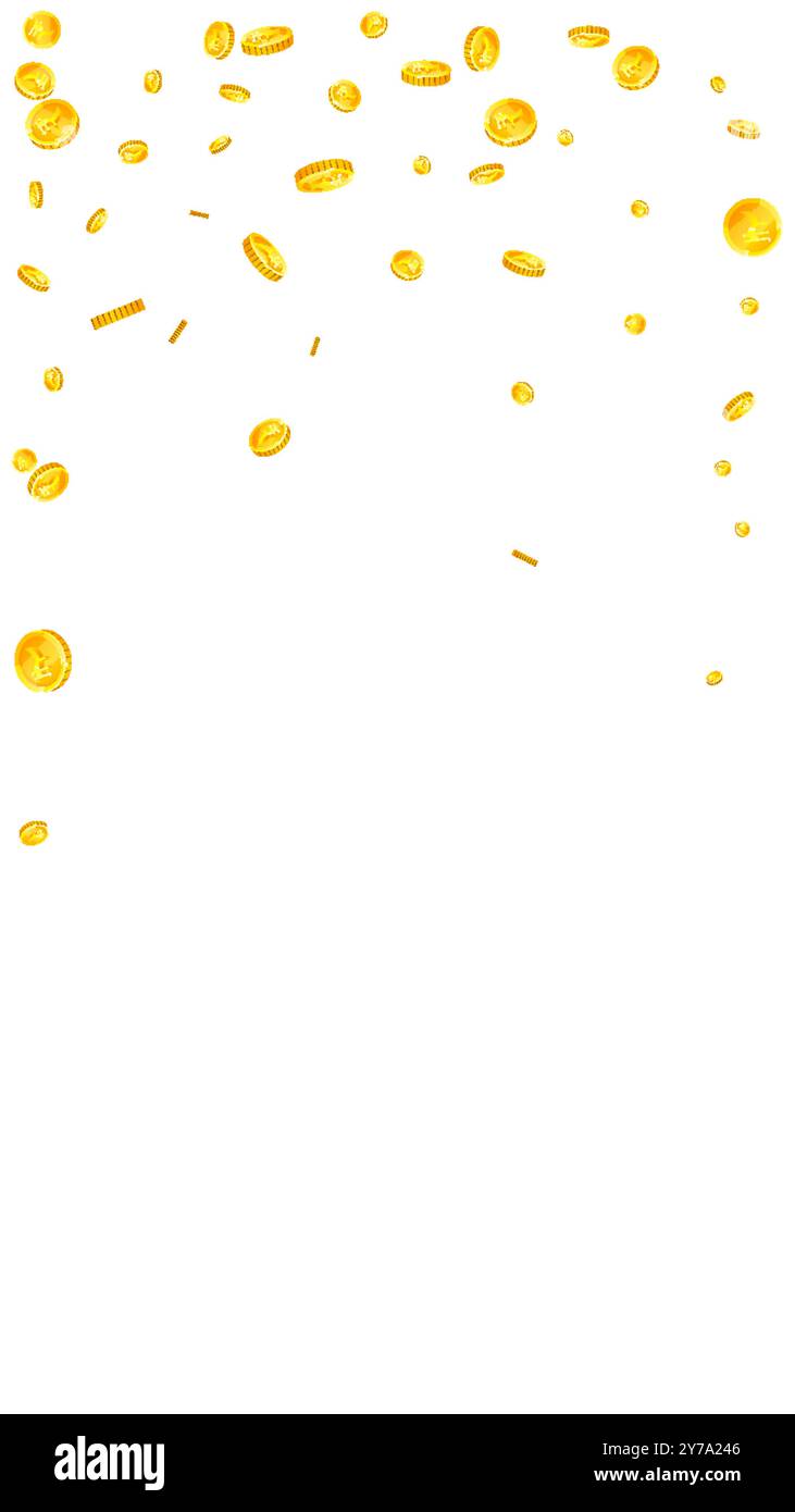 Indian rupee coins falling. Scattered gold INR coins. India money ...