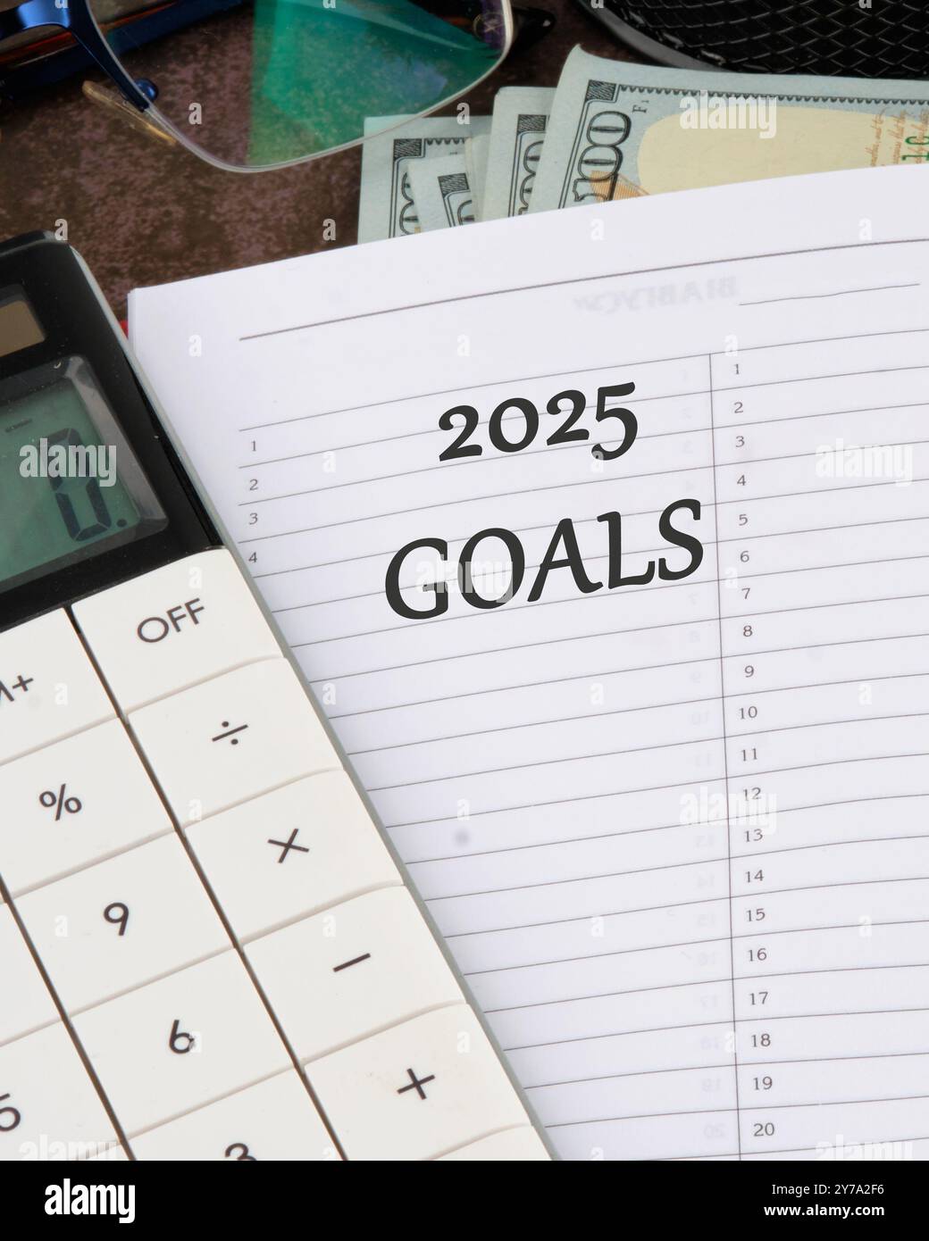 New Year New Start, Resolutions, Strategy, mission concept. 2025 GOALS ...