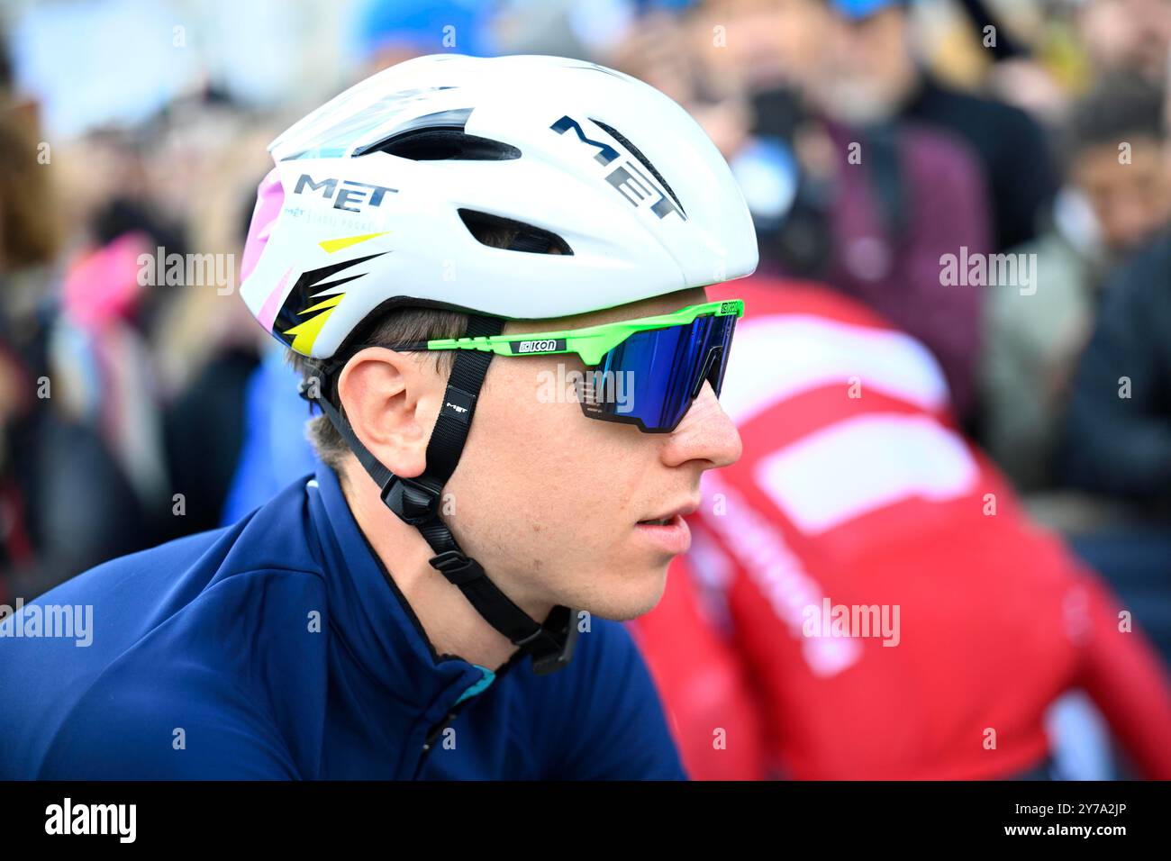 Zurich, Switzerland. 29th Sep, 2024. Slovenian Tadej Pogacar pictured at the start of the elite ...