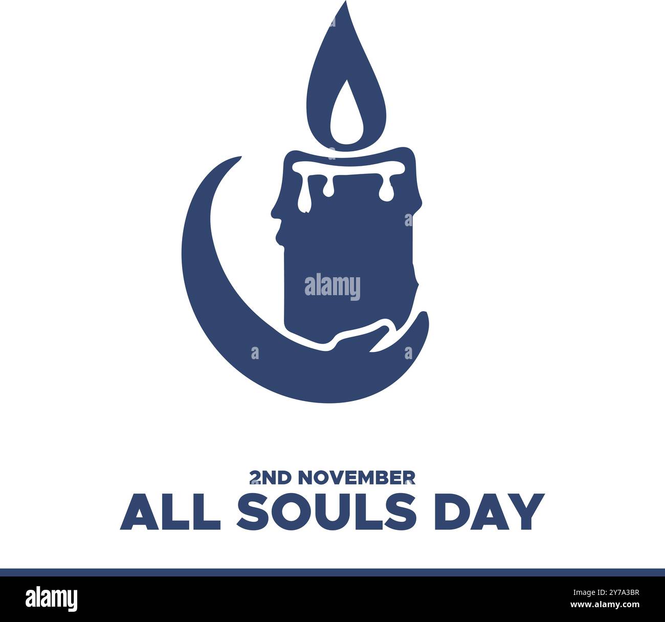 All Souls Day 2nd November Greeting Card Social Media Editable Template Stock Illustration