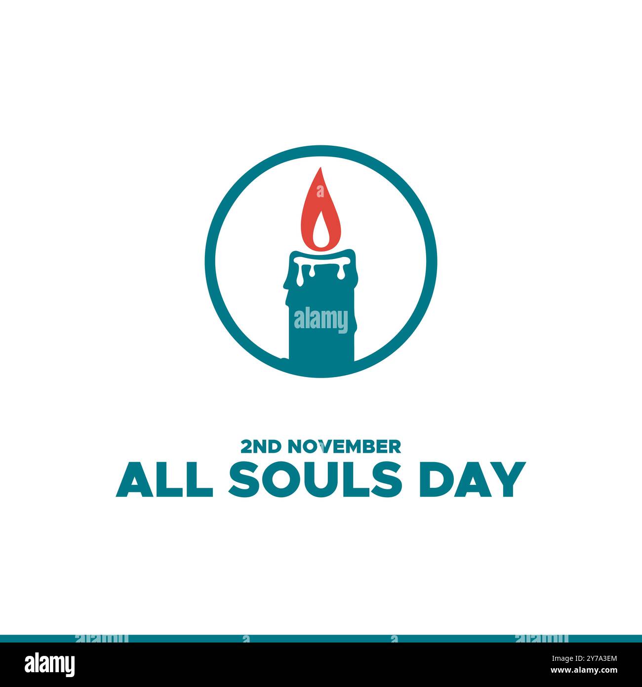 All Souls Day 2nd November Greeting Card Social Media Editable Template Stock Illustration