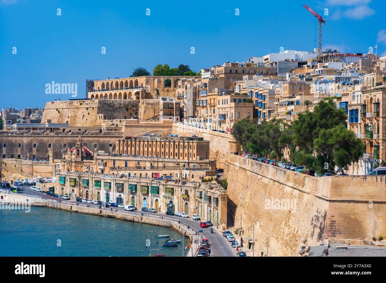 VALLETTA, MALTA - AUGUST 30 2024: View of Grand harbour waterfront of ...
