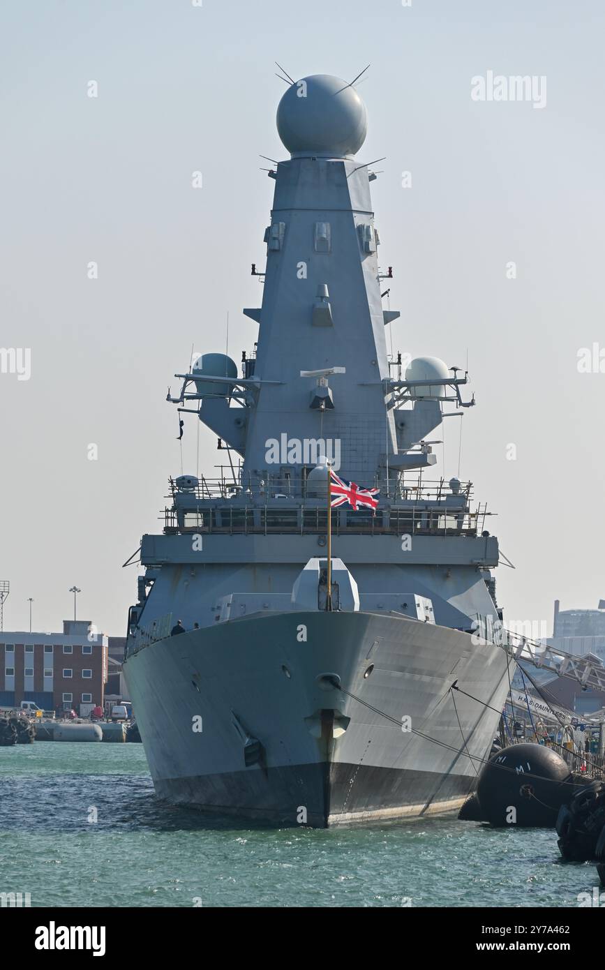 HMS Dauntless a Type 45 destroyer of the British Royal navy docked in ...