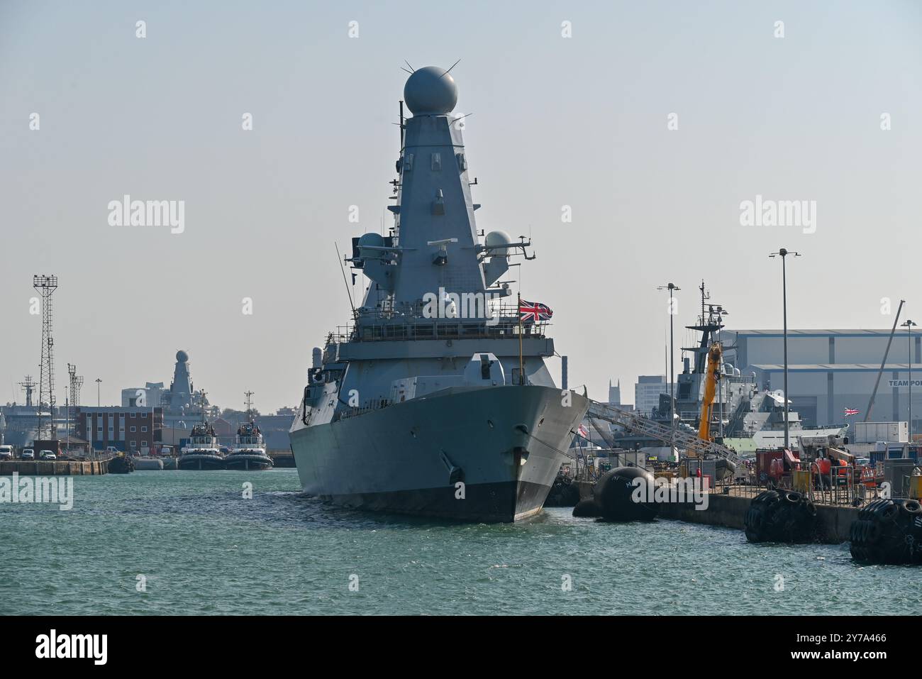 HMS Dauntless a Type 45 destroyer of the British Royal navy docked in ...
