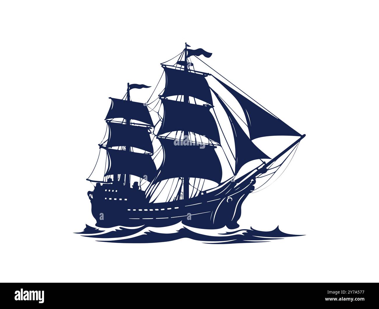 Old Ship Vector Pirates. Sailing vessel. Historical vessel. Antique ...