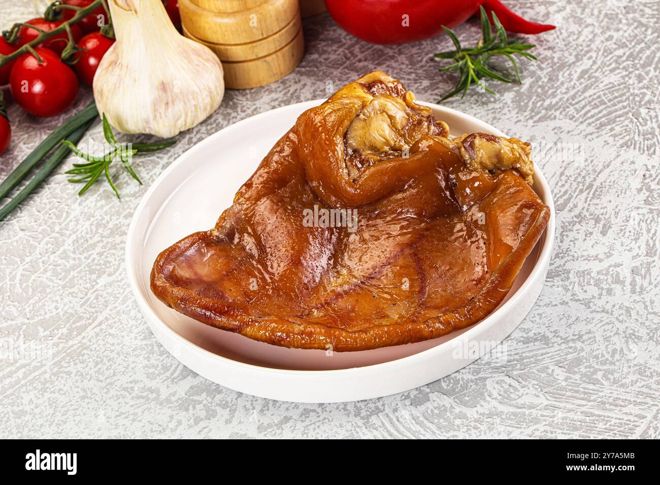 Chinese cuisine - Smoked pork ear snack appetizer Stock Photo - Alamy