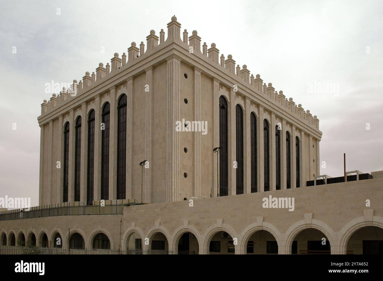 Exterior view of the large Belz Great Synagogue complex modeled after ...