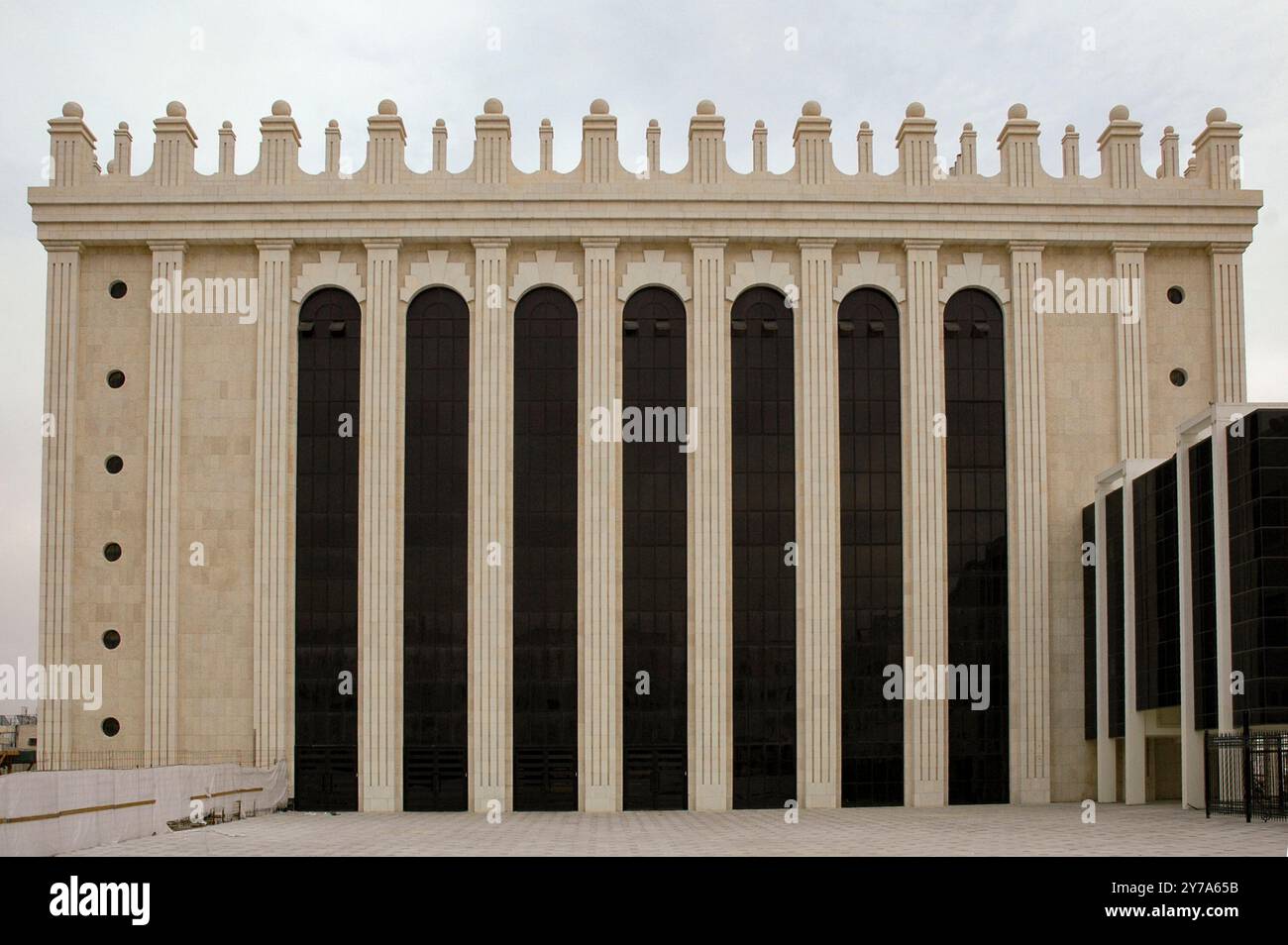Exterior view of the large Belz Great Synagogue complex modeled after ...