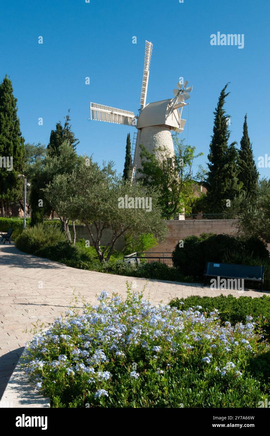 The Montefiore windill landmark in the Yemin Moshe neighborhood of ...