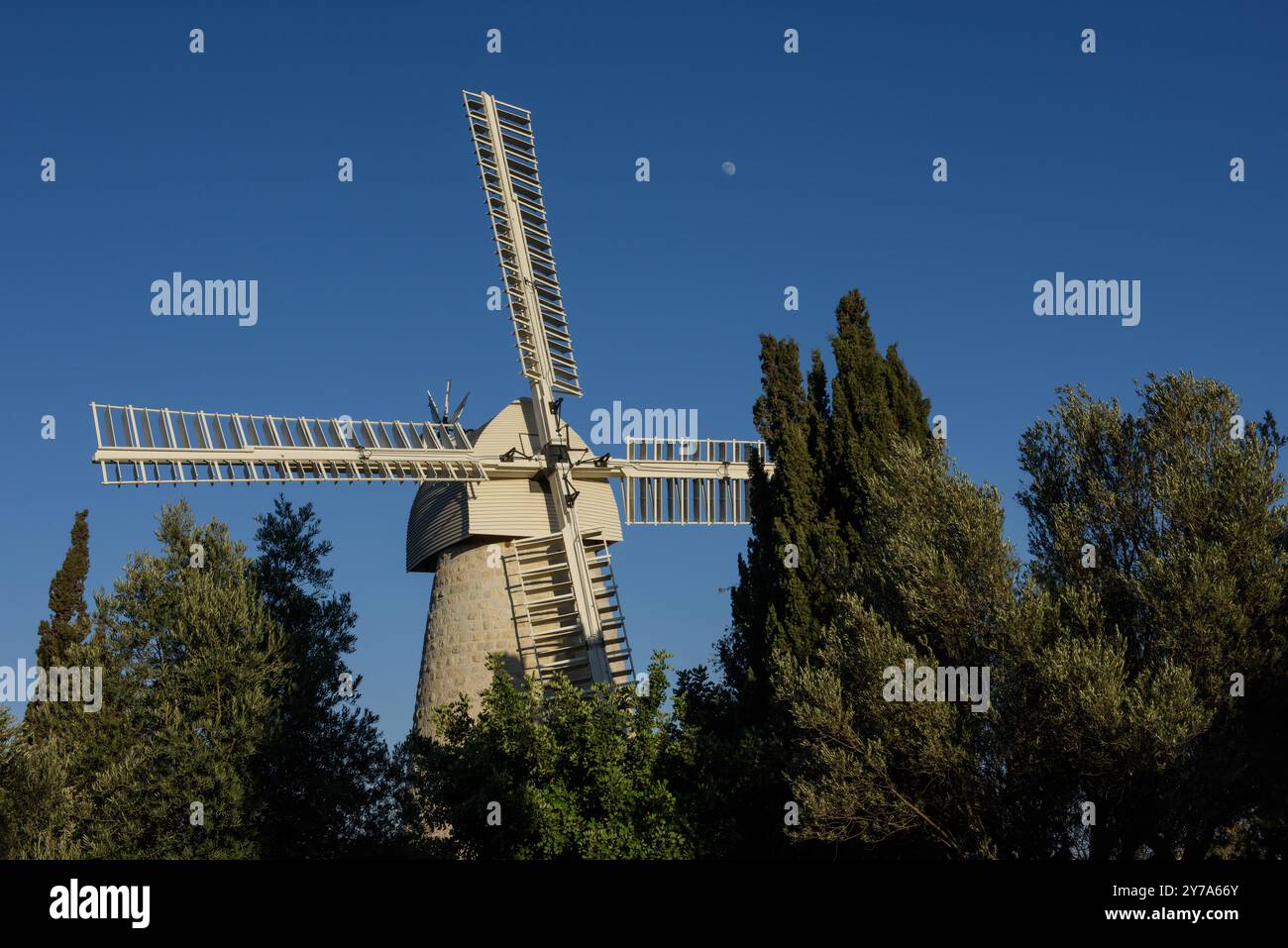 The Montefiore windill landmark in the Yemin Moshe neighborhood of ...