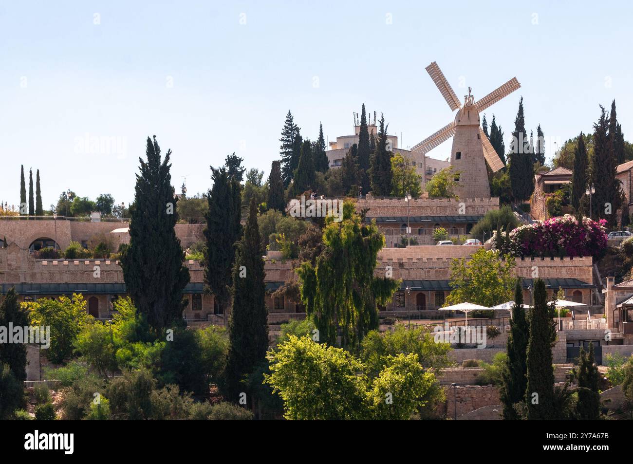 The Montefiore windill landmark in Yemin Moshe and surrounding ...