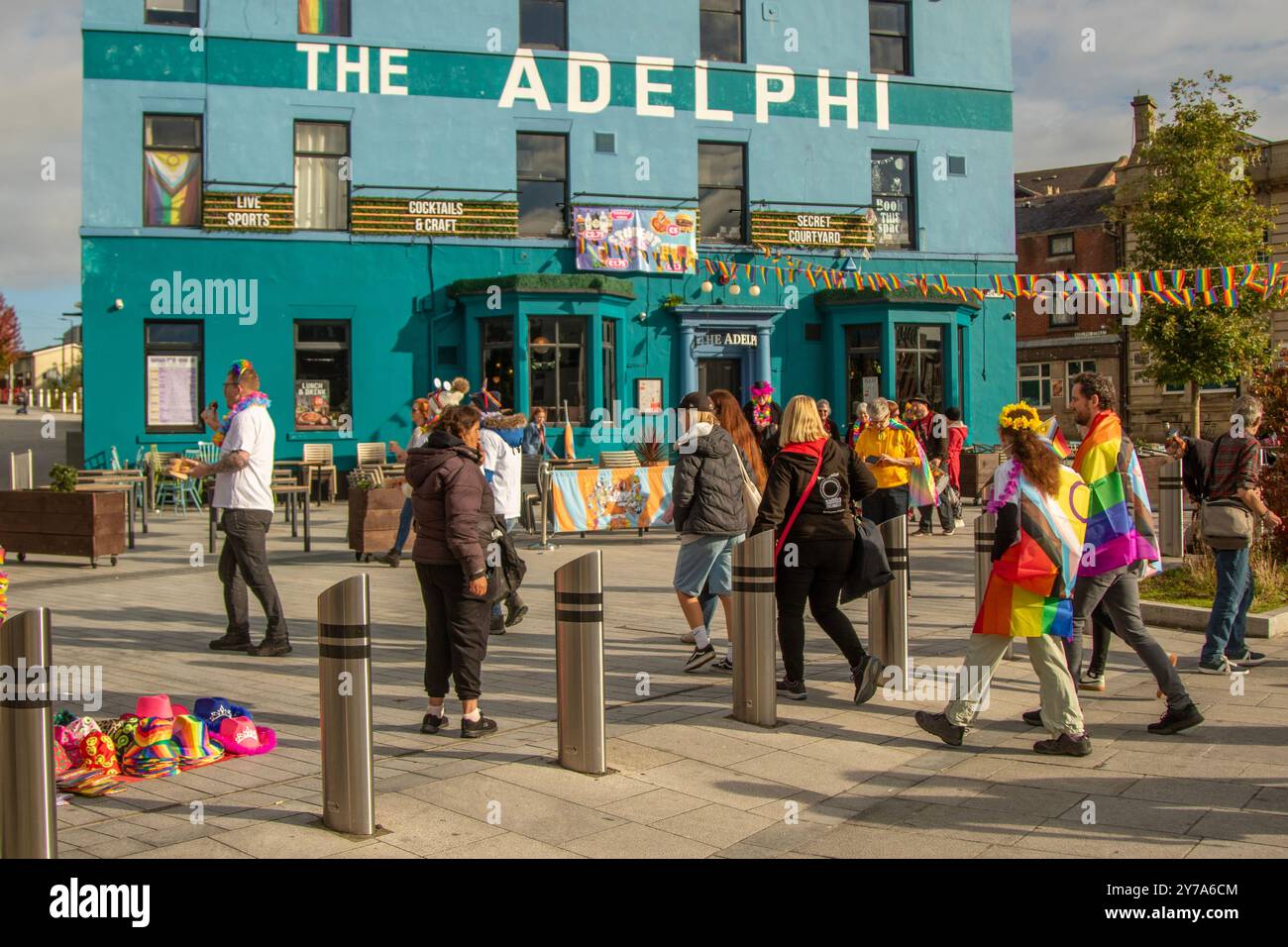 The Adelphi Inn Preston Pride 2024. Festival parade assembling in ...