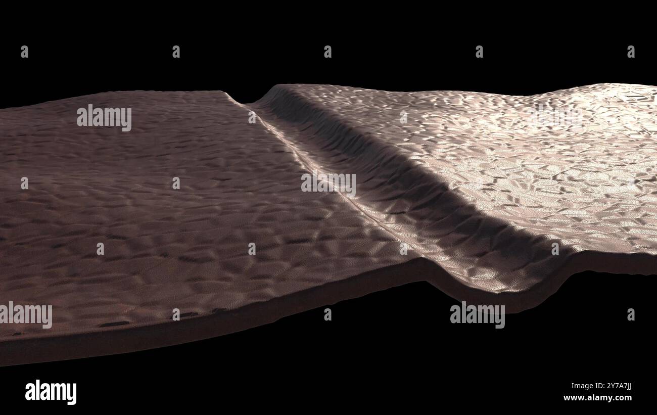 3D furrow on the skin care deep crack brock fix 3d render Stock Photo ...