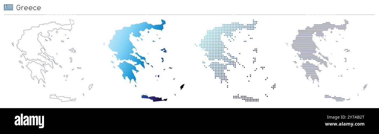 Greece map outline country border hi-res stock photography and images ...