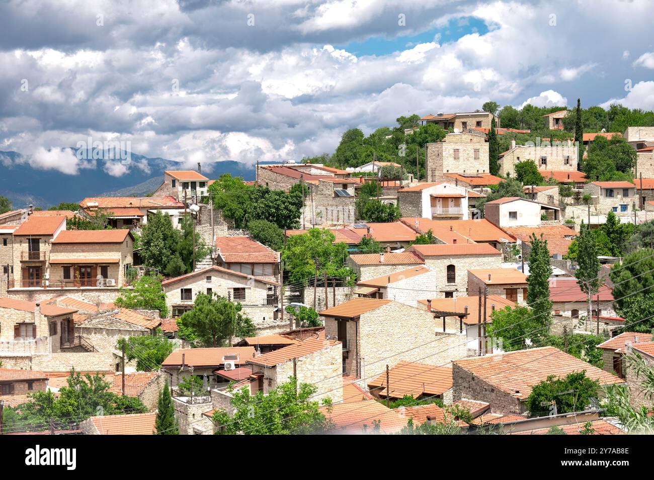 Lofou village is displaying its traditional stone houses built ...