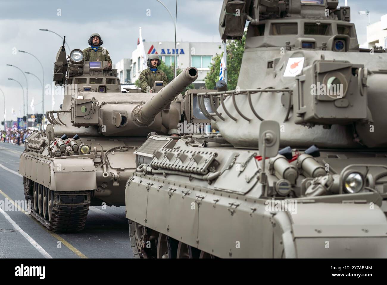 Nicosia, Cyprus - October 01, 2023: Military parade showing tanks on ...
