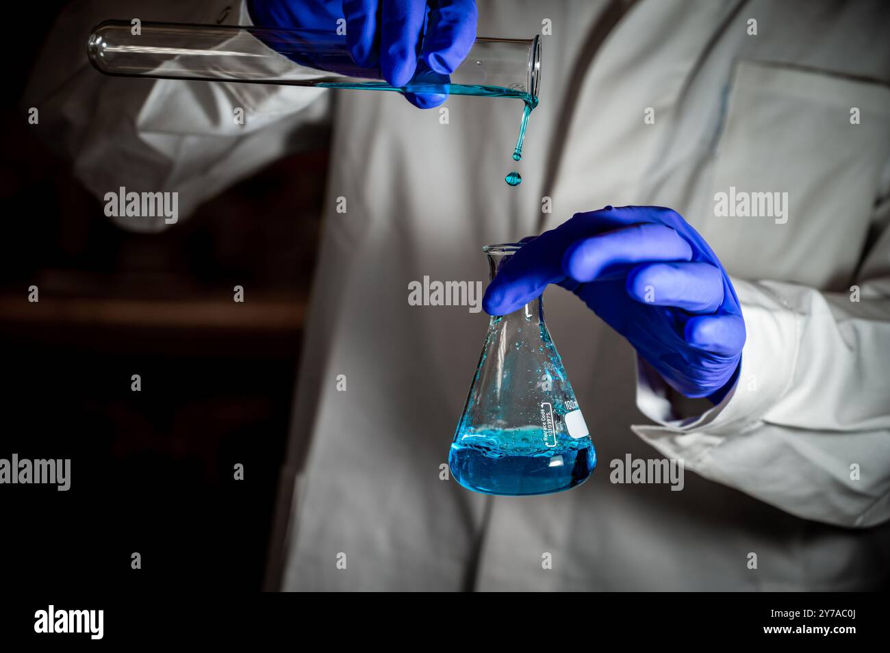 Medical Research Laboratory. A Female Scientist Analyzing samples ...