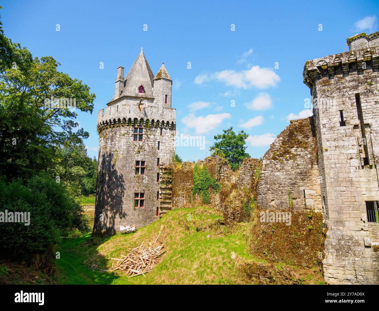 Elven towers, Largoet Fortress, Elven, Morbihan, France Stock Photo - Alamy