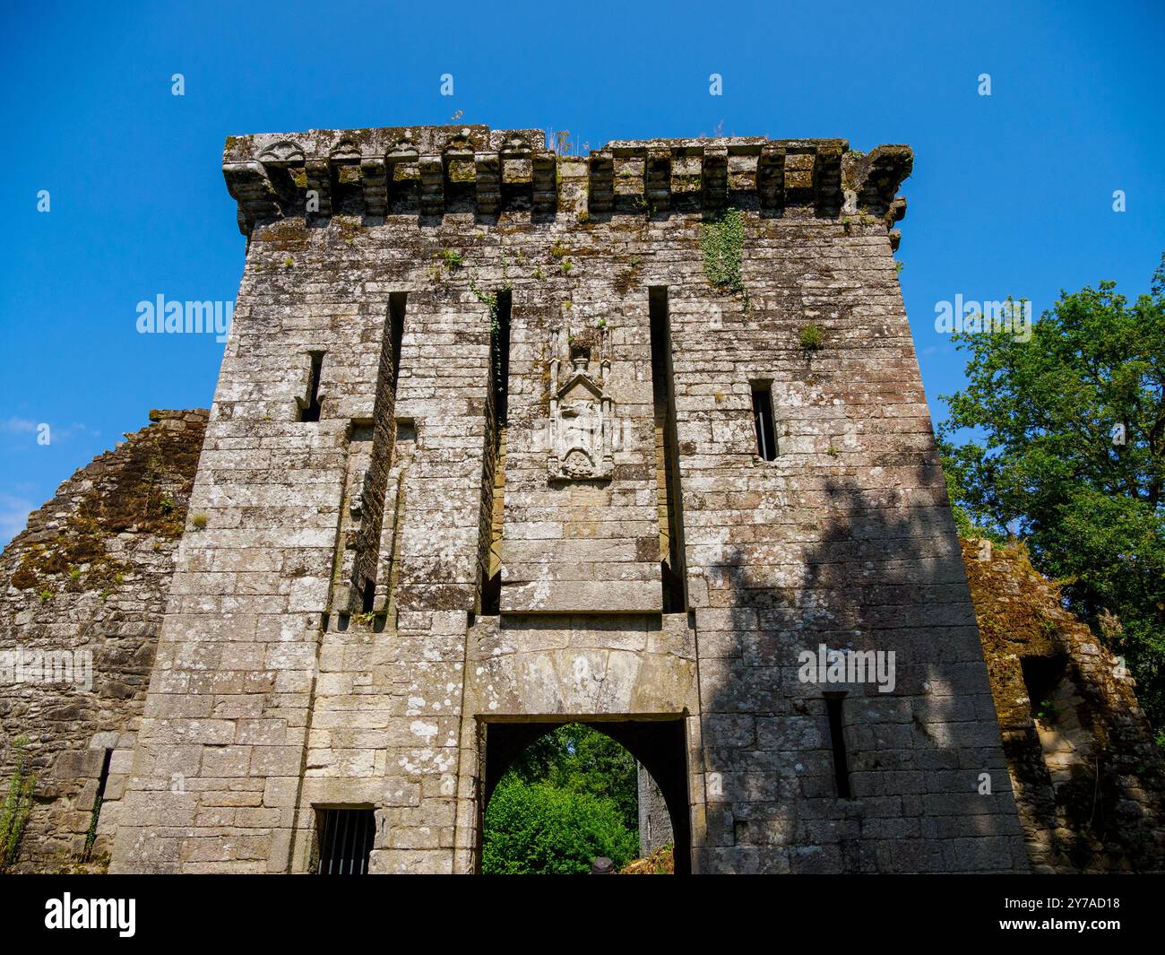 Elven towers, Largoet Fortress, Elven, Morbihan, France Stock Photo - Alamy