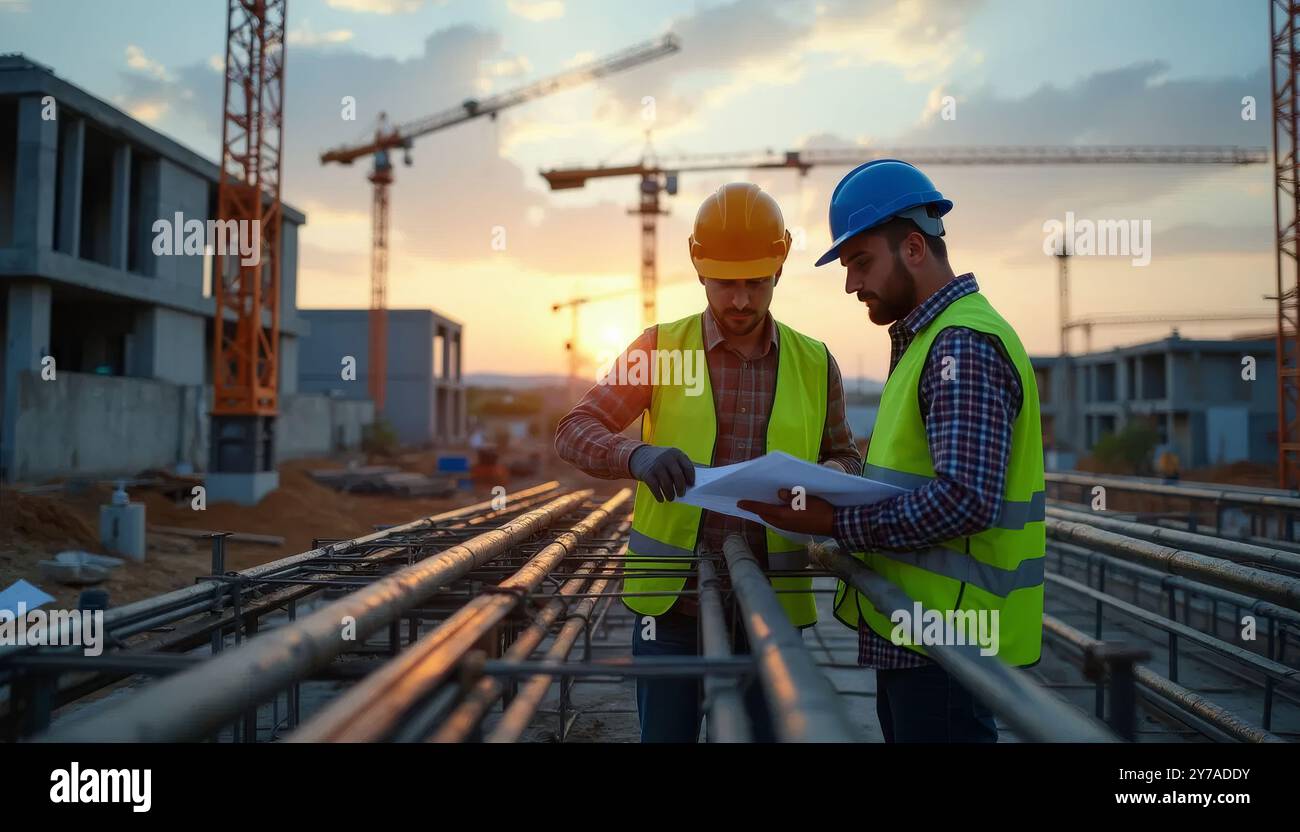 engineer inspecting construction site Stock Photo - Alamy