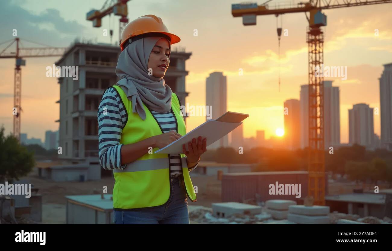 engineer inspecting construction site Stock Photo - Alamy