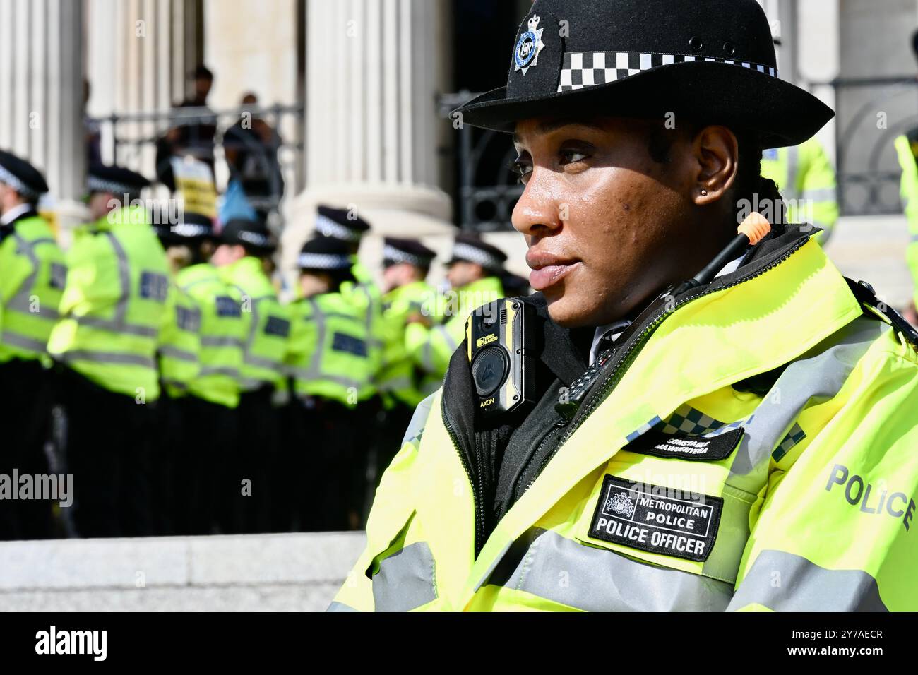Black Female Police Officer, Stop the Far Right Protest, Trafalgar ...