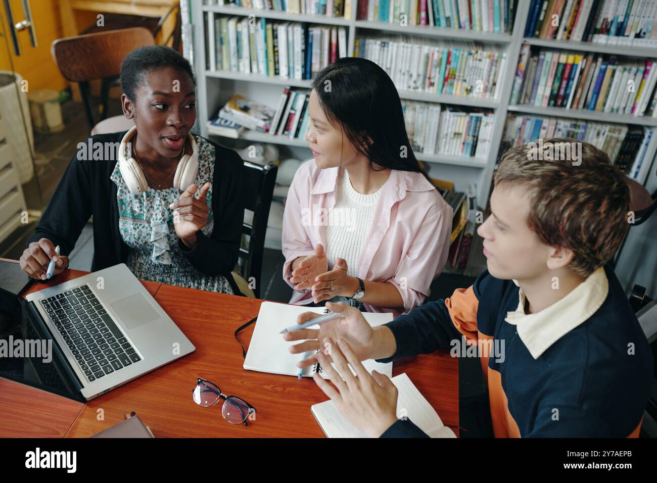 Students Working Over Project In Team Stock Photo - Alamy