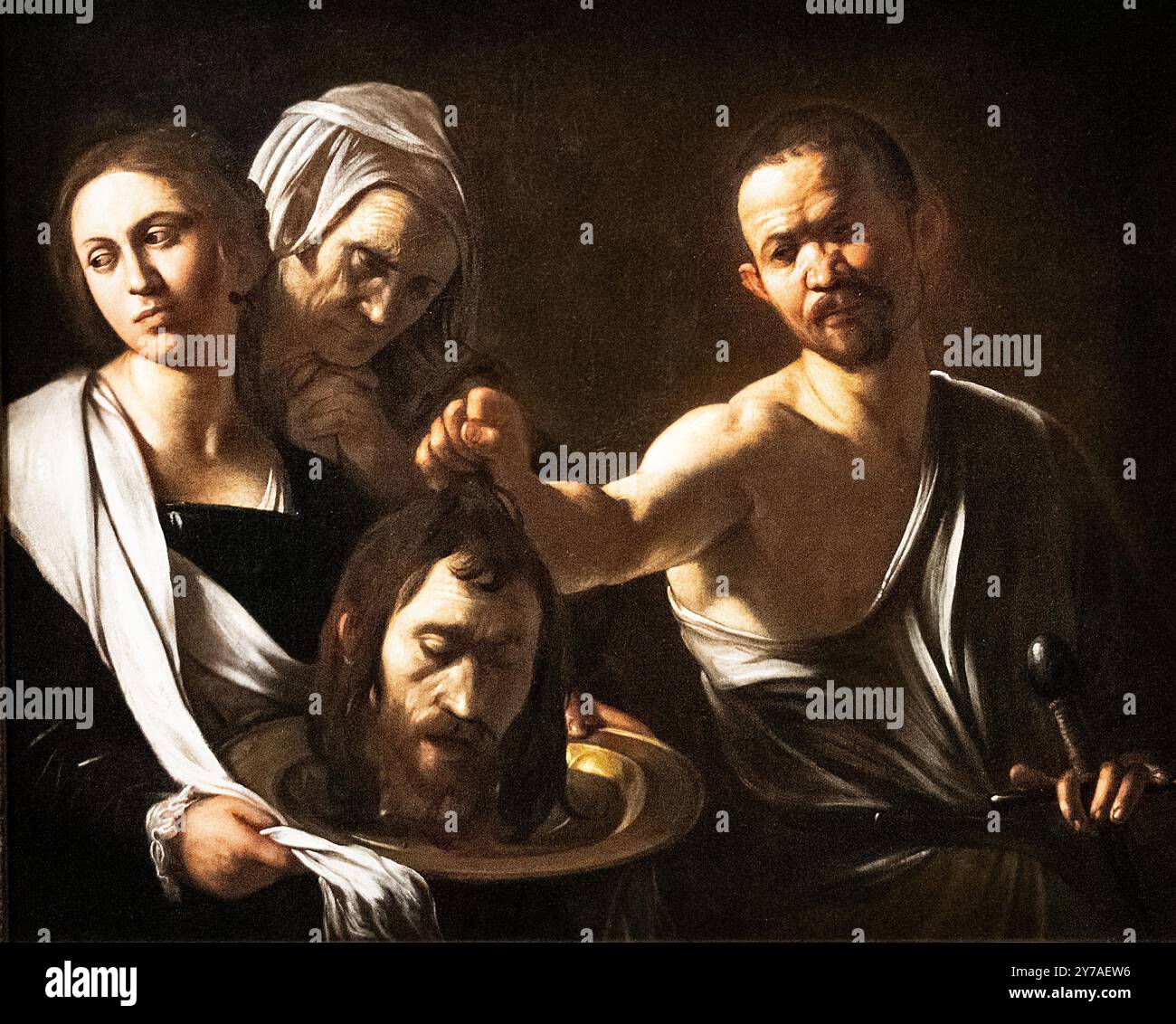David with the Goliath head. Painting of Caravaggio Stock Photo - Alamy