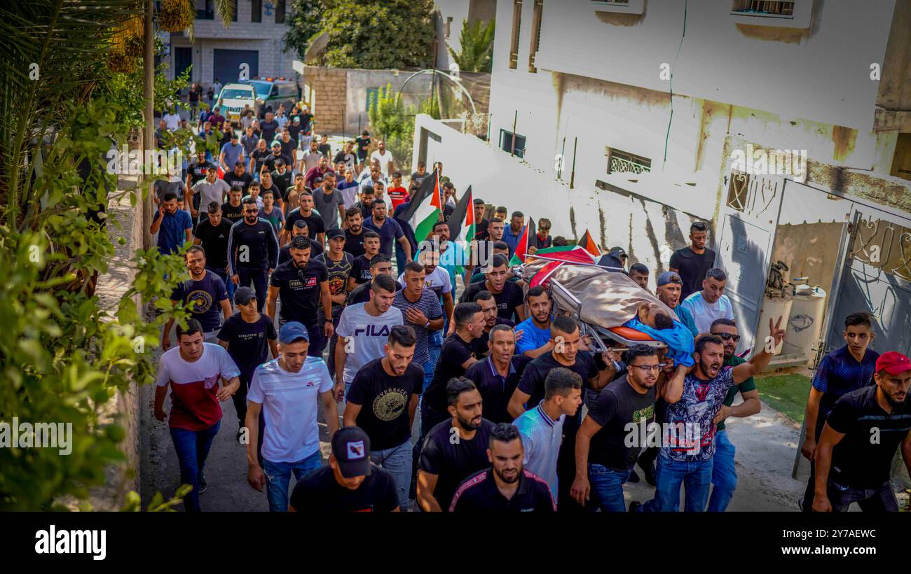 Ramallah, West Bank. 01 September 2021. Palestinians mourn Raed ...