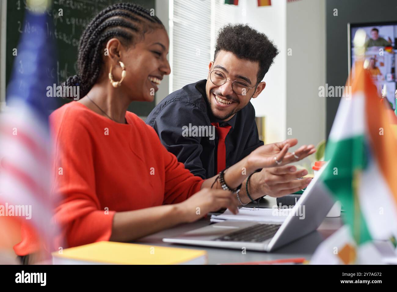Multicultural Students Having Fun Stock Photo - Alamy