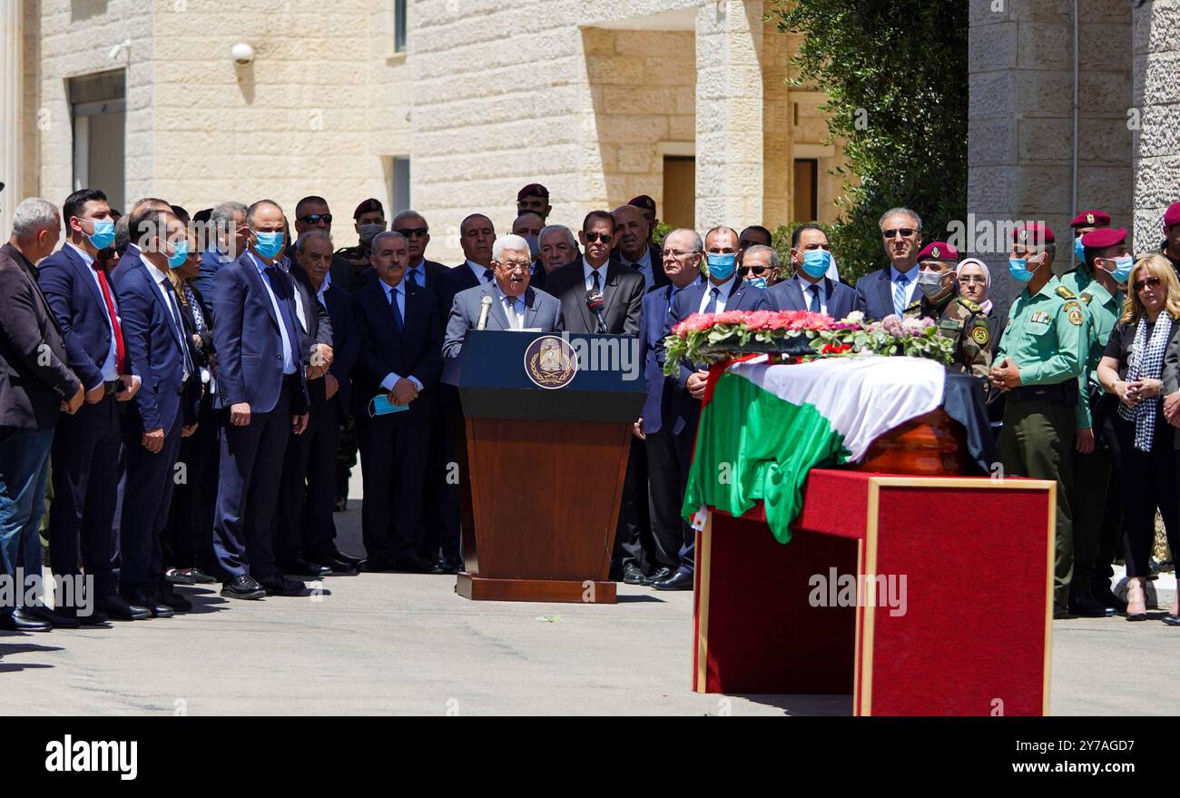 Ramallah, West Bank, Palestine. 12 May 2022. Palestinian President ...