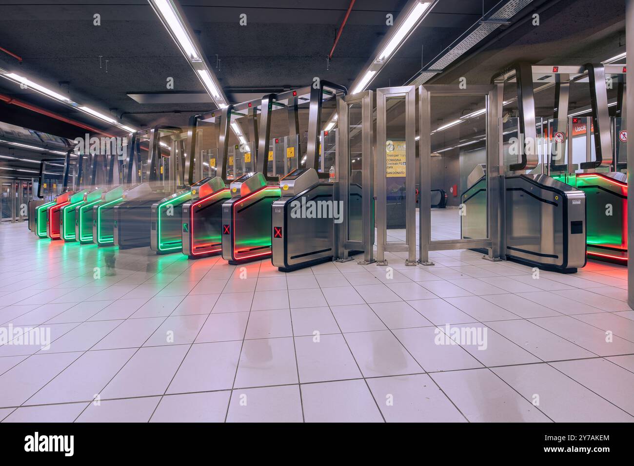 Milan, Italy - September 28, 2024: subway interior shot of the new ...