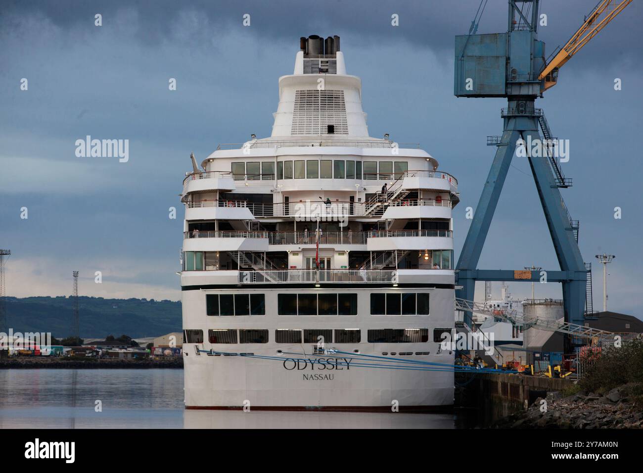 Villa Vie Odyssey cruise ship at Belfast Port. Luxury cruise passengers ...