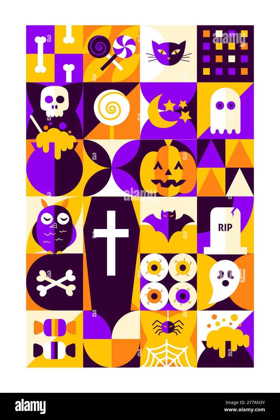 Halloween background owl skull Cut Out Stock Images & Pictures - Alamy