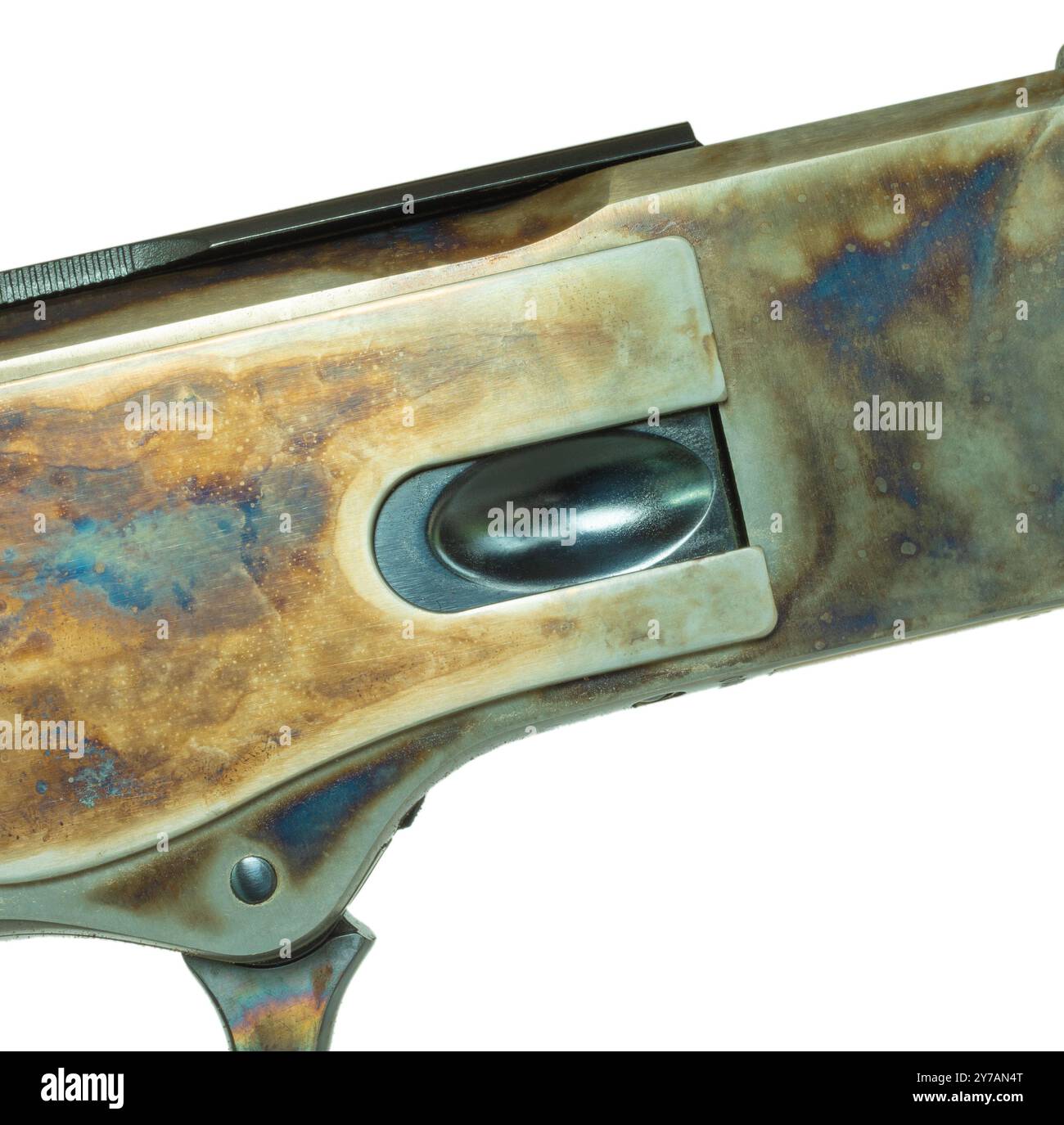 Slot used to instert fresh cartridges into a lever action rifle with ...