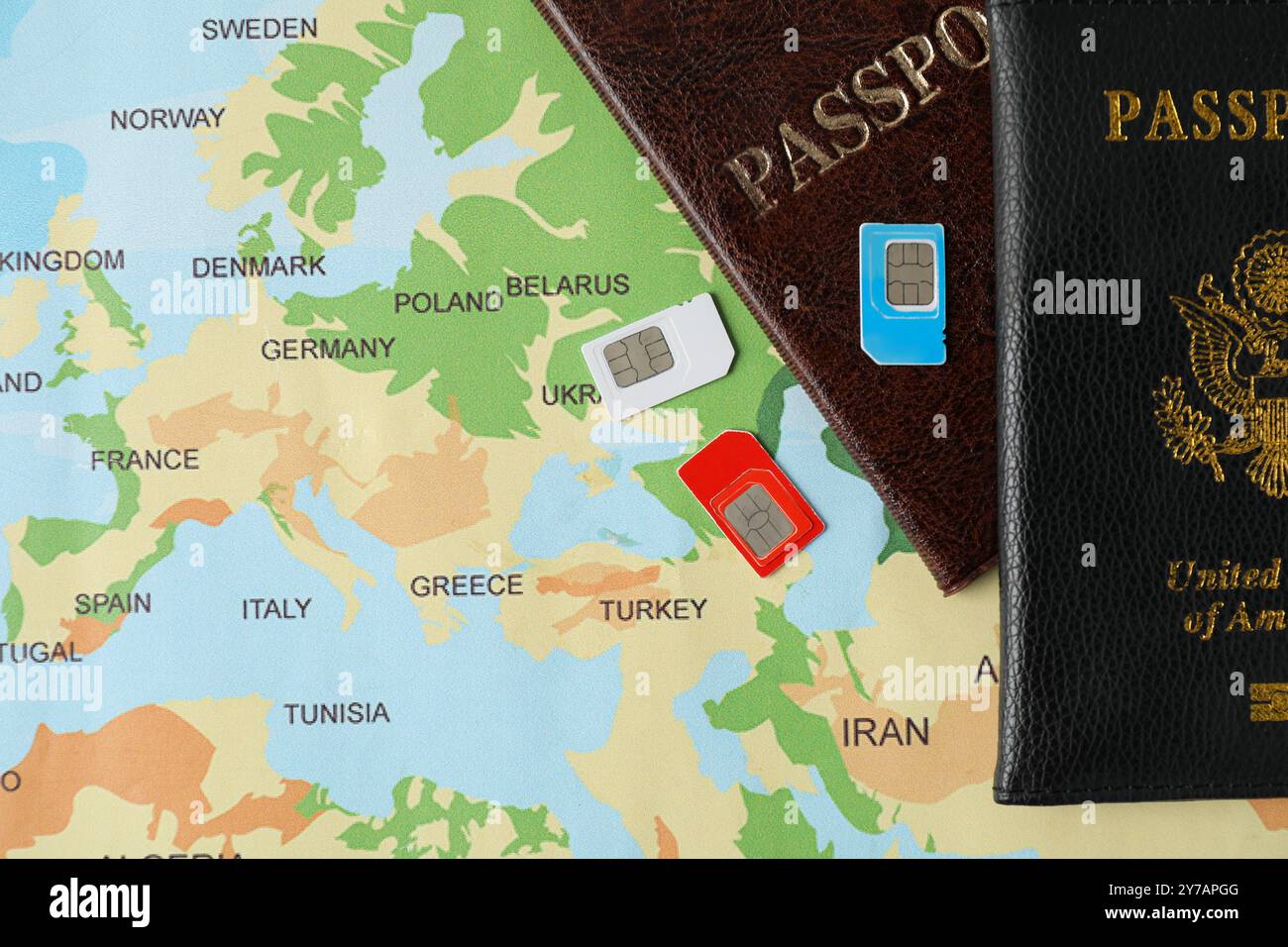 Passports on world map hi-res stock photography and images - Alamy