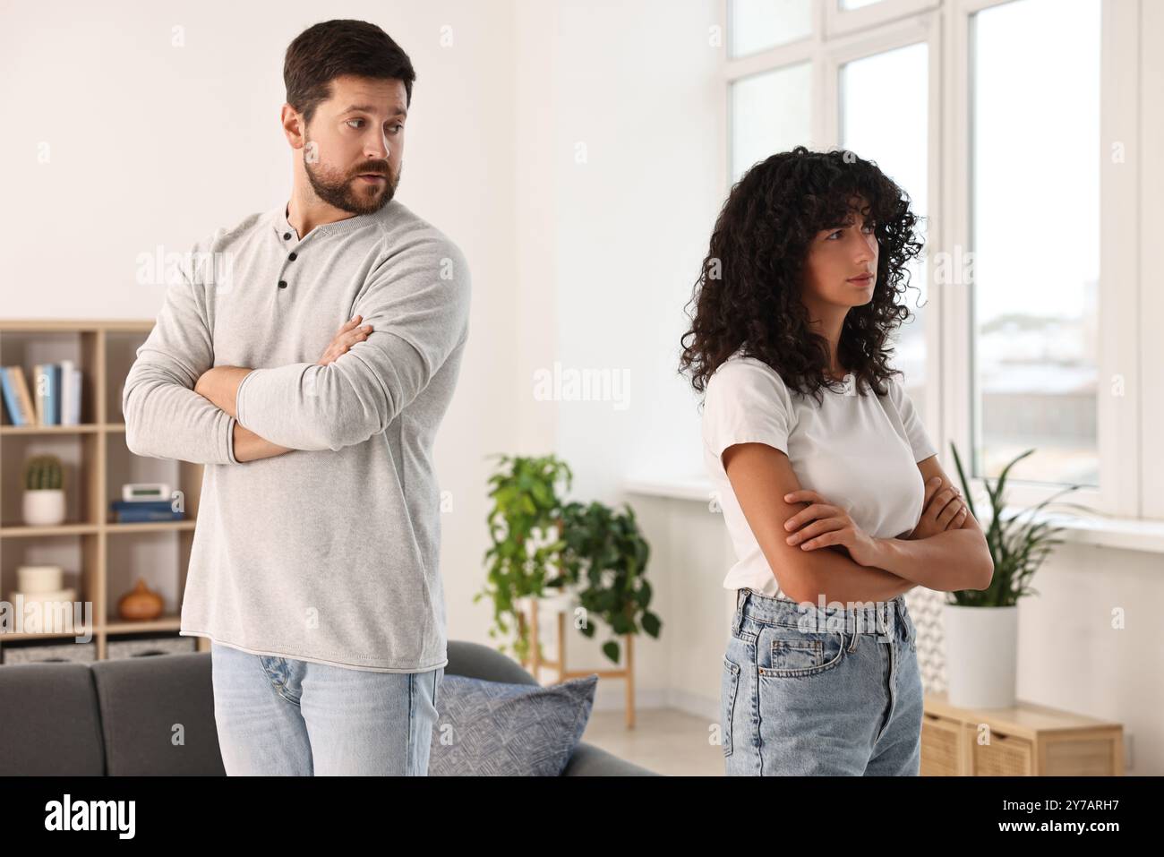 Young couple having quarrel home hi-res stock photography and images ...