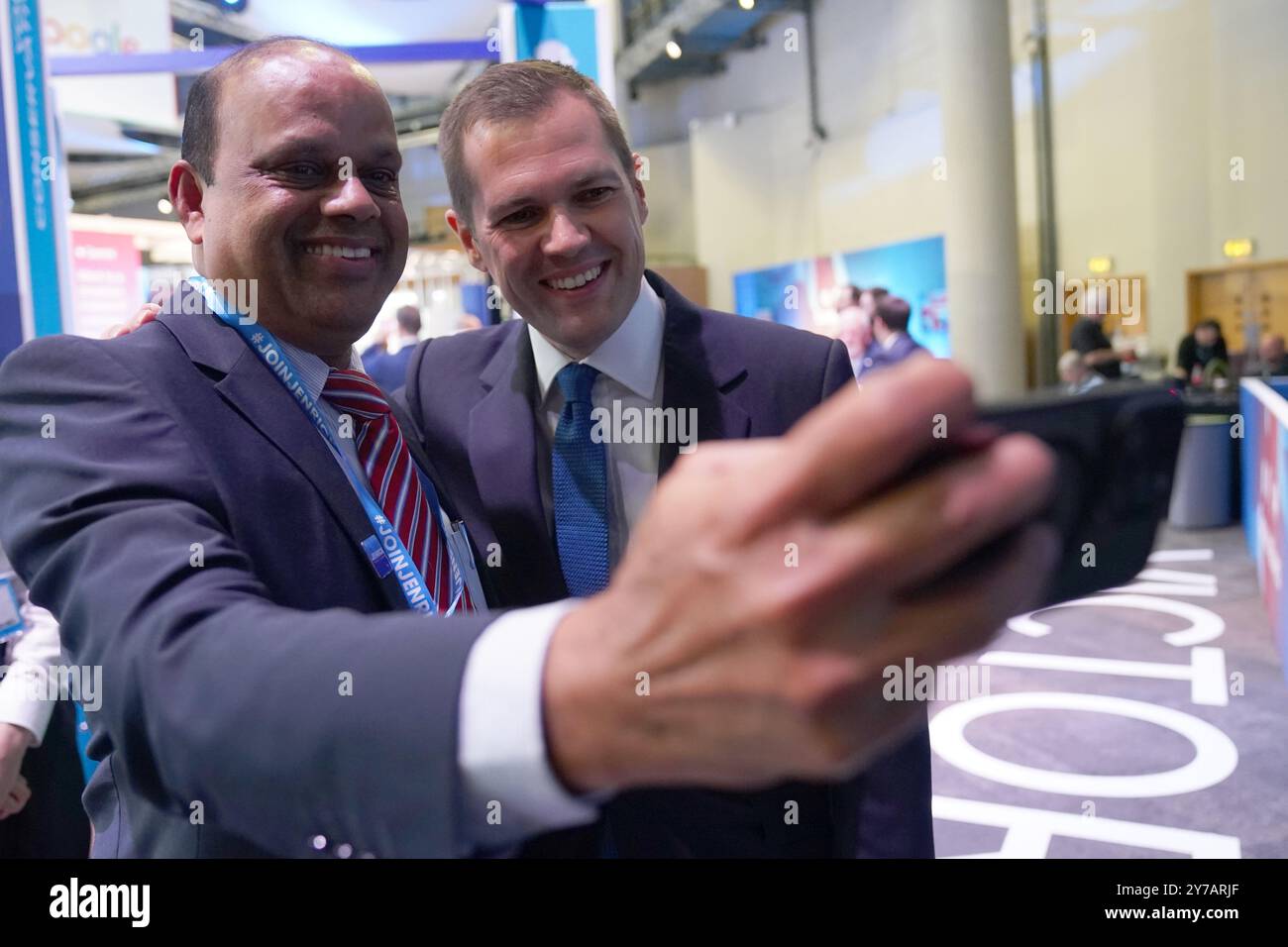 Robert Jenrick merchandise on display ahead of the Conservative Party ...