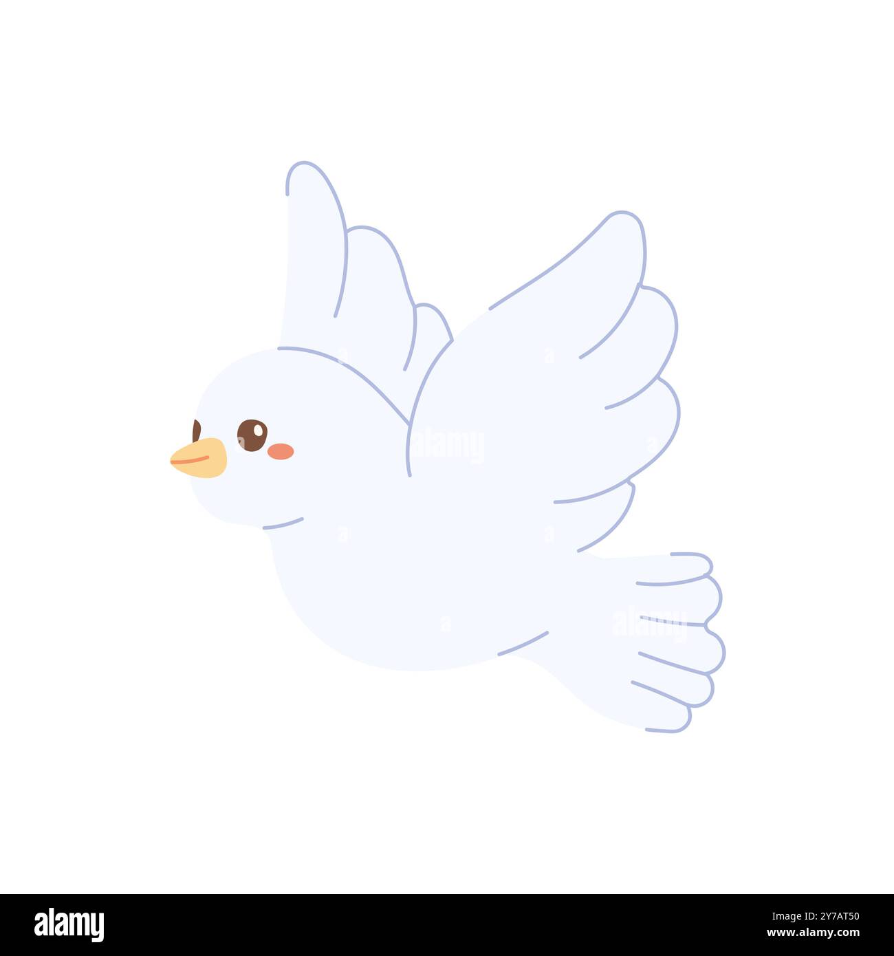 Cute simple illustration of white dove, isolated vector illustration ...