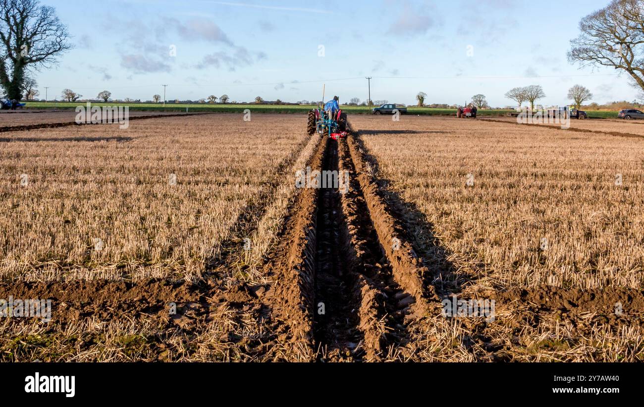 Tractor Ploughing Match Cawston Stock Photo - Alamy