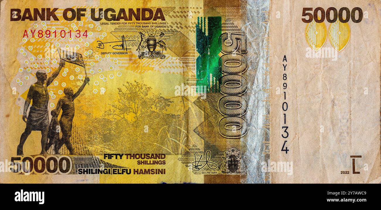 Fifty thousand Uganda Shilling note Stock Photo - Alamy