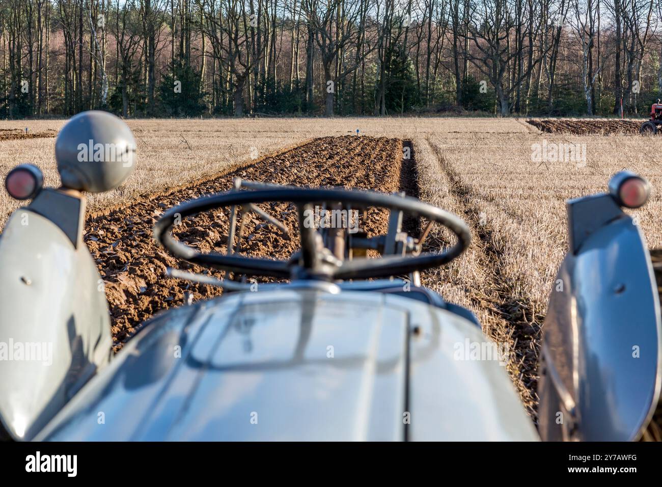 Tractor Ploughing Match Cawston Stock Photo - Alamy