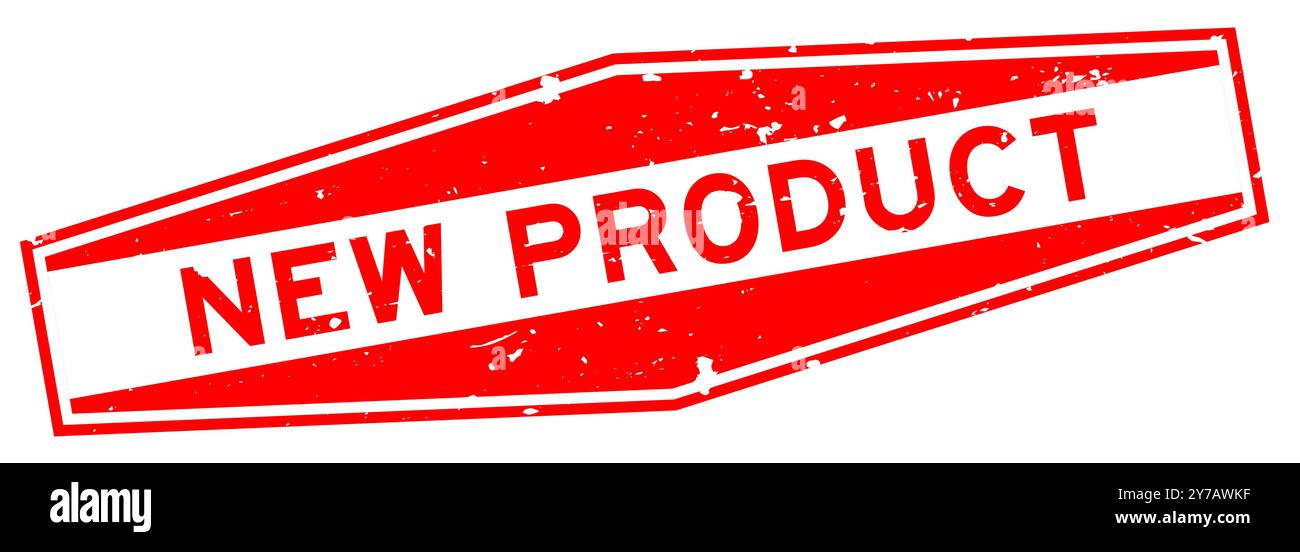 Grunge red new product word hexagon rubber seal stamp on white background Stock Vector Image ...