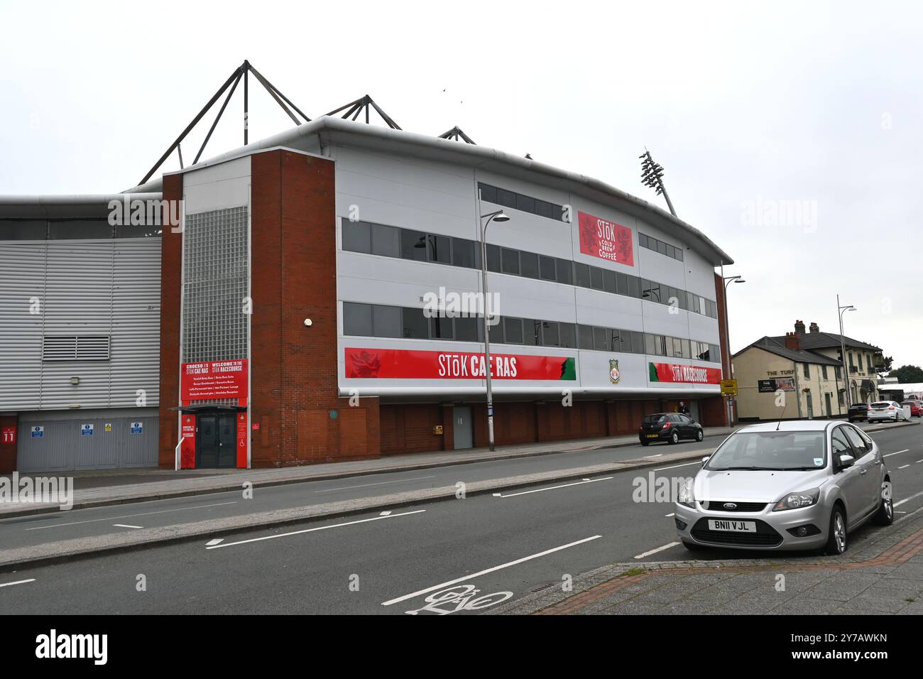Wrexham AFC Racecourse Ground (Cae Ras) view of the Macron stand from ...
