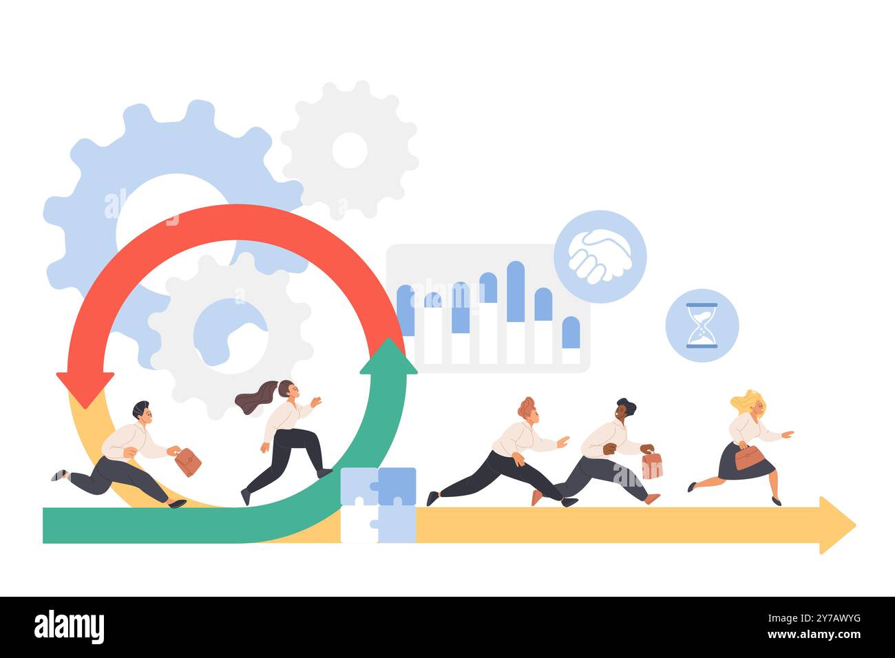 Agile scrum methodology, project management and organization, cyclic ...