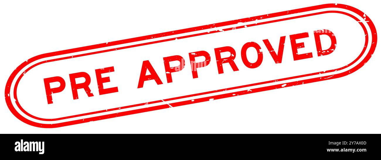 Grunge red pre approved word rubber seal stamp on white background Stock Vector Image & Art - Alamy