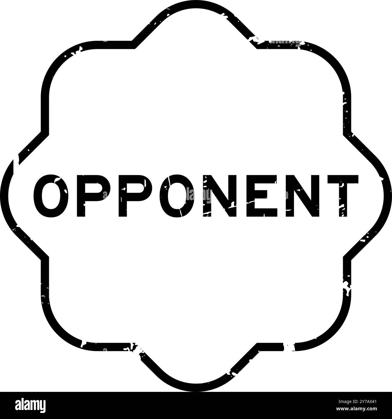 Grunge black opponent word rubber seal stamp on white background Stock ...