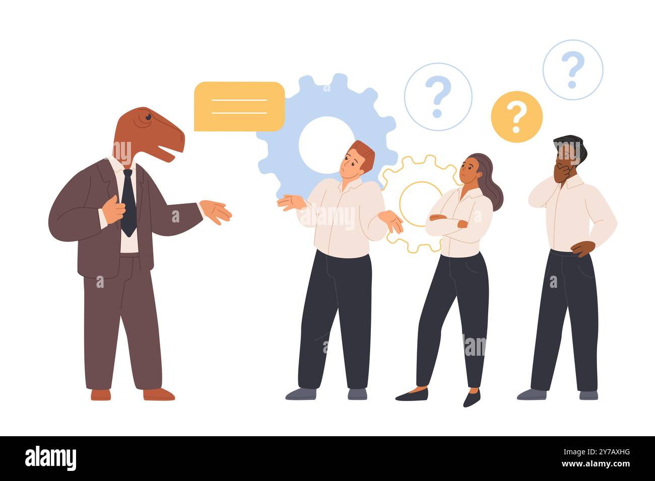 Corporate dinosaur, outdated management method of leader for office ...