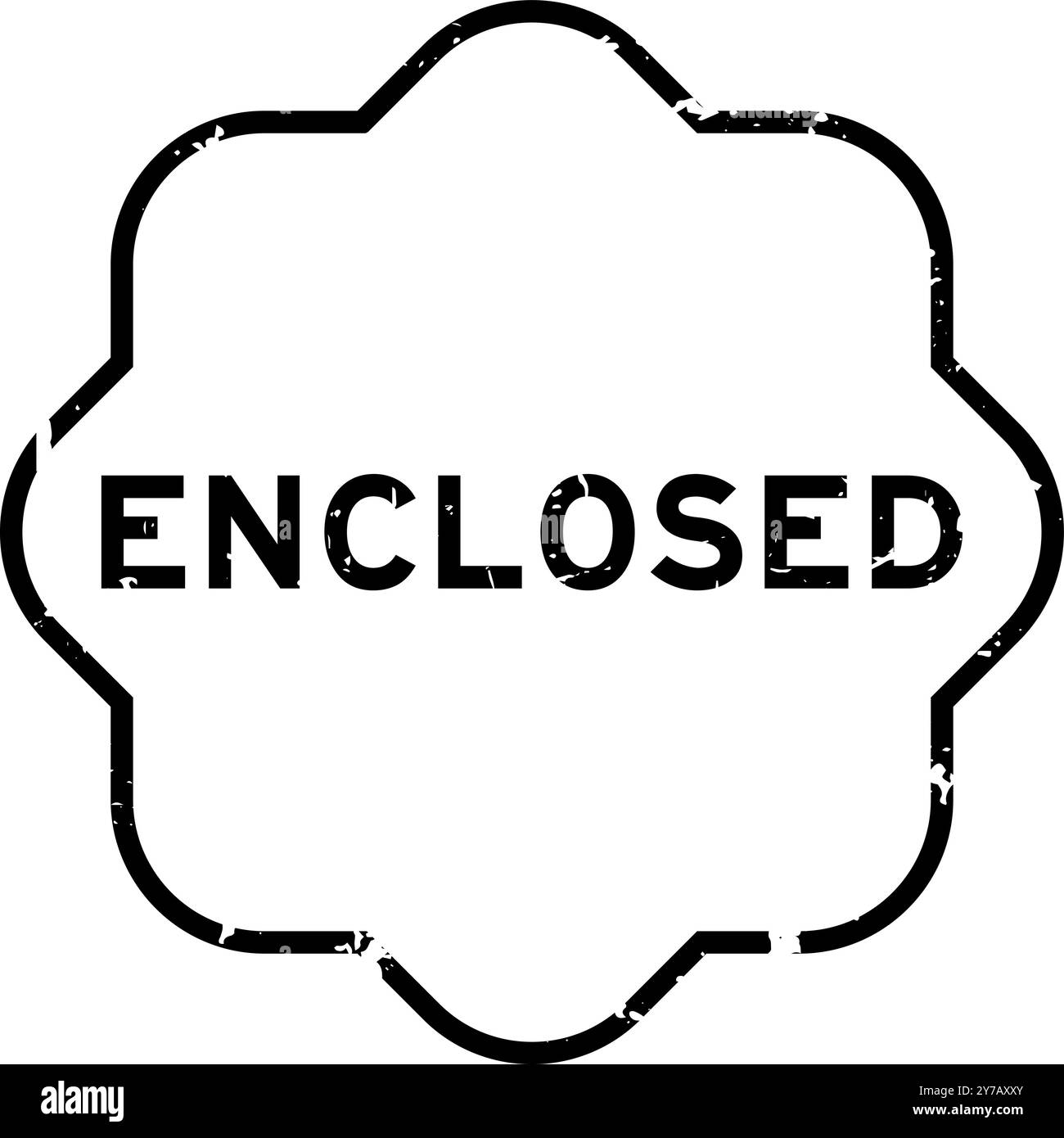 Grunge black enclosed word rubber seal stamp on white background Stock ...